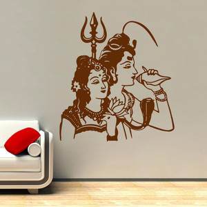 Decor Villa 58 cm Decor villa Shiv parvati ji Wall Decal & Sticker Self ...