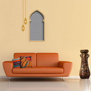 Wall Inc. 97 cm Indian Mughal Art Jharoka Wall Decal with Shadow Effect ...