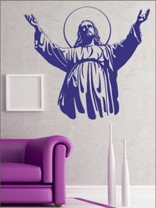 Myhome 45 cm Myhome Jesus Christ Blue Self Adhesive Sticker Price in ...