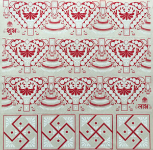 Suman Creations 27.94 cm Dehleez Rangoli with swastik in long shape on ...