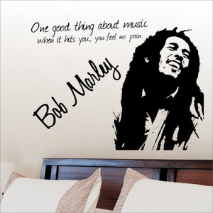 Decor Villa 76 cm Decor Villa Bob Marley Wall Decal And Black Sticker ...