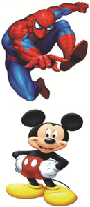PINDIA 56 cm Multicolour Spiderman & Cute Mickey Mouse Design Self ...