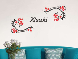 Aquire 60 cm Khushi Personalized Name Floral Wall Stickers Self ...