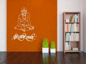Hoopoe Decor 56 cm Shree Swami Samarth Self Adhesive Sticker Price in ...