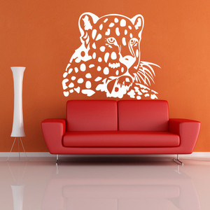 Decor Villa 66 cm Decor villa Leopard Wall Decal & Sticker White Color ...