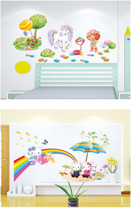 PINDIA 50 cm Pony Girl & Pindia Quote Cats Design Self Adhesive Sticker ...