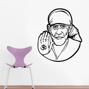 Decor Villa 43 cm Decor villa Sai baba Wall decal & sticker Black Color ...