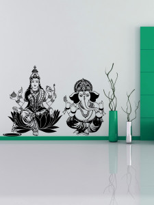 Trends on WALL 88 cm Shree Laxmi Ganesh Diwali Special Self Adhesive ...