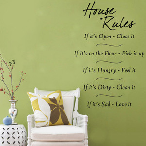 Sticker Hub 55 cm House Rules Wall Decal Self Adhesive Sticker Price in ...