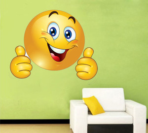 Impression Wall 60 cm Happy Emoji Wall Sticker Self Adhesive Sticker ...