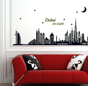 Cortina 90 cm Dubai Radium Theme Vinyl Wall Stickers Multi Color Glow ...