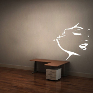 Creatick Studio 45.72 cm Face Outline Wall Decal Self Adhesive Sticker ...