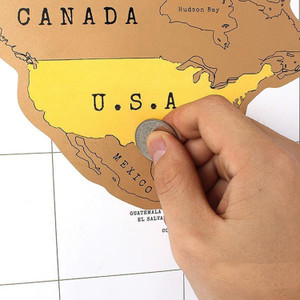 Studio Briana 88 cm World Scratch Wall Map Poster Self Adhesive Sticker ...