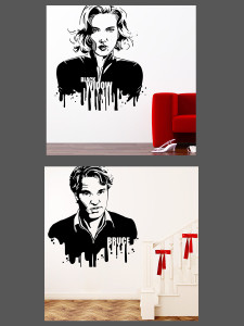 DECOR KAFE 58.42 cm Decal Style Dr Bruce Banner & Black Widow Wall ...