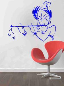 Eight2Ten 120 cm Bansuri Krishna Blue Self Adhesive Sticker Price in ...