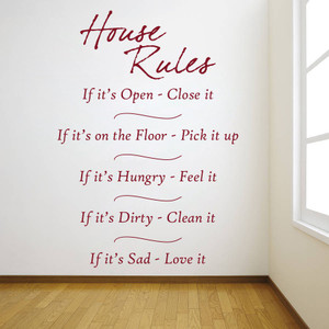DECOR KAFE 55 cm Decor Kafe House Rules Wall Decal Self Adhesive ...