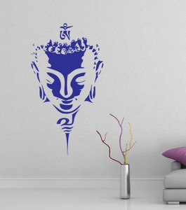 rednwine 60 cm buddha face blue Self Adhesive Sticker Price in India ...