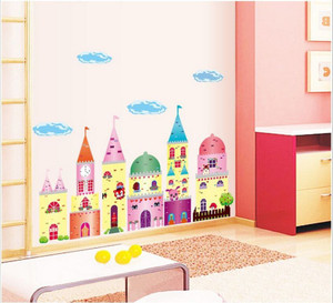 Aquire 120 cm popular cartoon cute princess castle decorative PVC wall ...