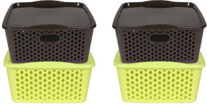 CSM Plastic Combo Of 4 Medium/Small Baskets Storage Basket Price in ...