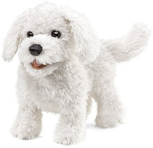Folkmanis Maltese Dog Hand Puppet - 24 inch - Maltese Dog Hand Puppet ...