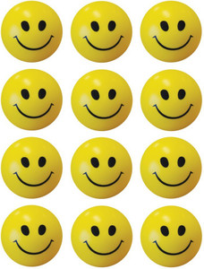 Bgroovy Smiley Face Squeeze Stress Ball - Set of 12 - 3 inch - Smiley ...