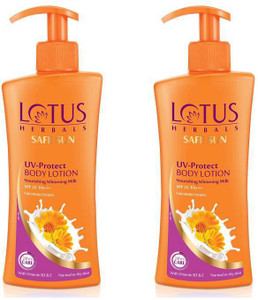 LOTUS Sunscreen - SPF 25 PA+++ Herbals Safe Sun UV-Protect Body Lotion ...