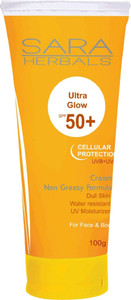 SARA Sunscreen - SPF 50 PA+ Ultra Glow Cream - Price in India, Buy SARA ...