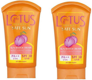 LOTUS Sunscreen - SPF 30 PA++ Safe Sun Sun Block Cream pack 2 (200g ...