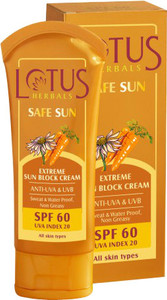LOTUS Sunscreen - SPF 60 PA+++ Safe Sun Extreme Sun Block Cream - Price ...