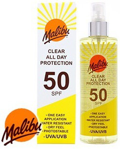 Malibu Sunscreen - SPF 50 PA+ Clear All Day Protection Spray - Price in ...