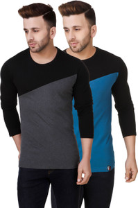 FABSTONE COLLECTION Solid Men Round Neck Multicolor T-Shirt - Buy ...