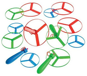 US Toys Lot Of 12 Assorted Color Mini Pull String Helicopter Style Toys ...