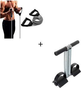BOLDHIGH Combo Of Double Spring Tummy Trimmer and Double Toning Tube ...