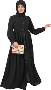 Gorgeous Traditional Nida Matte Solid Abaya With Hijab Price in India ...