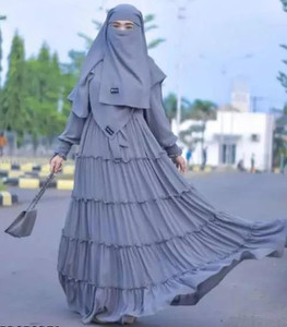 maabaya Imported Firdous Women’s Stylish Double Frill Abaya Burqa(MA016 ...