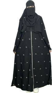 Azlan Nida Matte, Cotton Blend Solid Burqa With Hijab Price in India ...