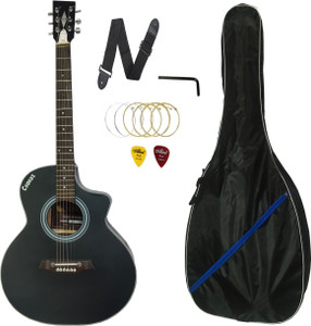 Chordz 39" Matte Black Acoustic Guitar for Beginners Acoustic Guitar ...