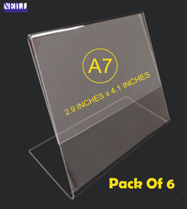 Neill Acrylic Display Holder Stand | Size-A7 (2.9"x4.1") | Pack of 6 ...