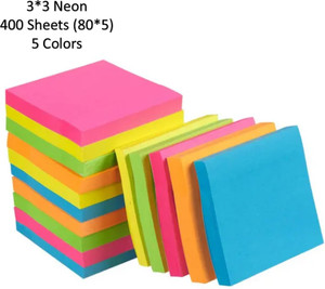 Flipkart.com | AirSoft Magical Post it 400 sheets Fluorescent paper ...