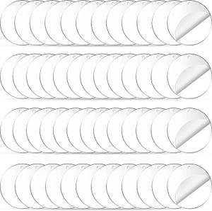 Anistuff 50pcs acrylic glass circle round disc with hole for diy art ...