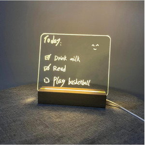 True-Ally 3D Writing Acrylic Writing Board with Wooden LED Light Stand ...