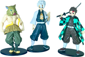 iouche Pack Of Three Anime Action Figure INOSUKE WITH MASK , Tanjiro ...