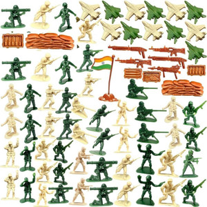 Mallexo 80PCs Army Toys Soldiers Set for Kids Mini Military Base Army ...