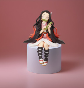 iouche Demon Slayer Nezuko Kamado Perching Sitting Eating Action Figure ...