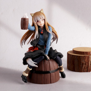 DECOR SPIRIT Spice & Wolf Holo 15cm |Holo Sitting on Barrel with Beer ...