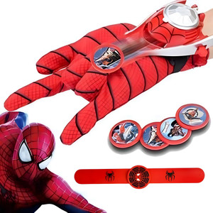 BIGWHEEL Spiderman Shooter Gloves Web Disc Launcher Flying Disc Toy for ...
