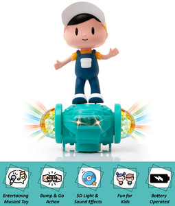 Kidkitz 360 Degree Rotating Musical Dancing Boy 5D Light & Sound - 360 ...