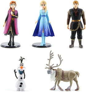 Boenjoy Frozen Action Figure Cake Decoration Set – Elsa, Olaf, Anna, 5 ...