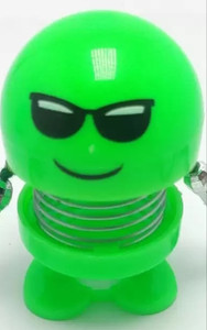 SANNO WORLD Green Smiley Spring Doll, Cute Emoji Bobble Head Dolls ...