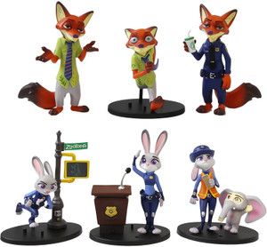 RVM Toys Zootopia Action Figure Set Nick Wilde Judy Hopps Collectible ...
